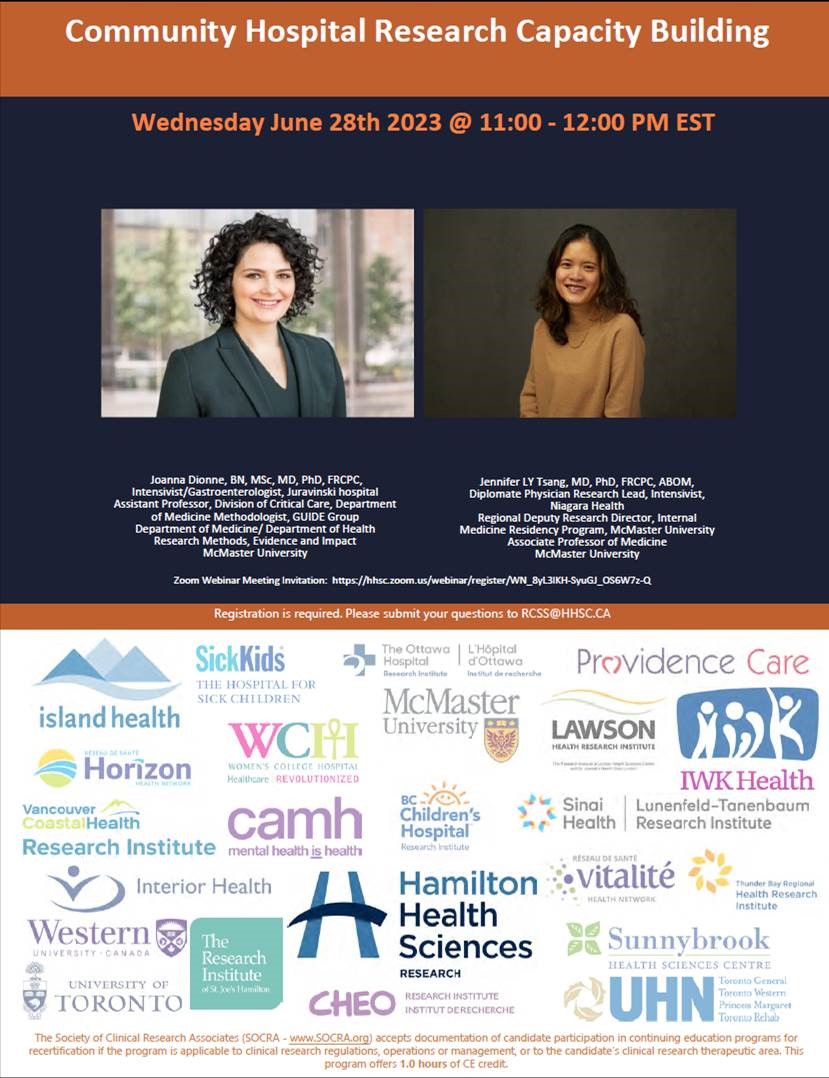 Community Hospital Research Capacity Building | VCH Research Institute